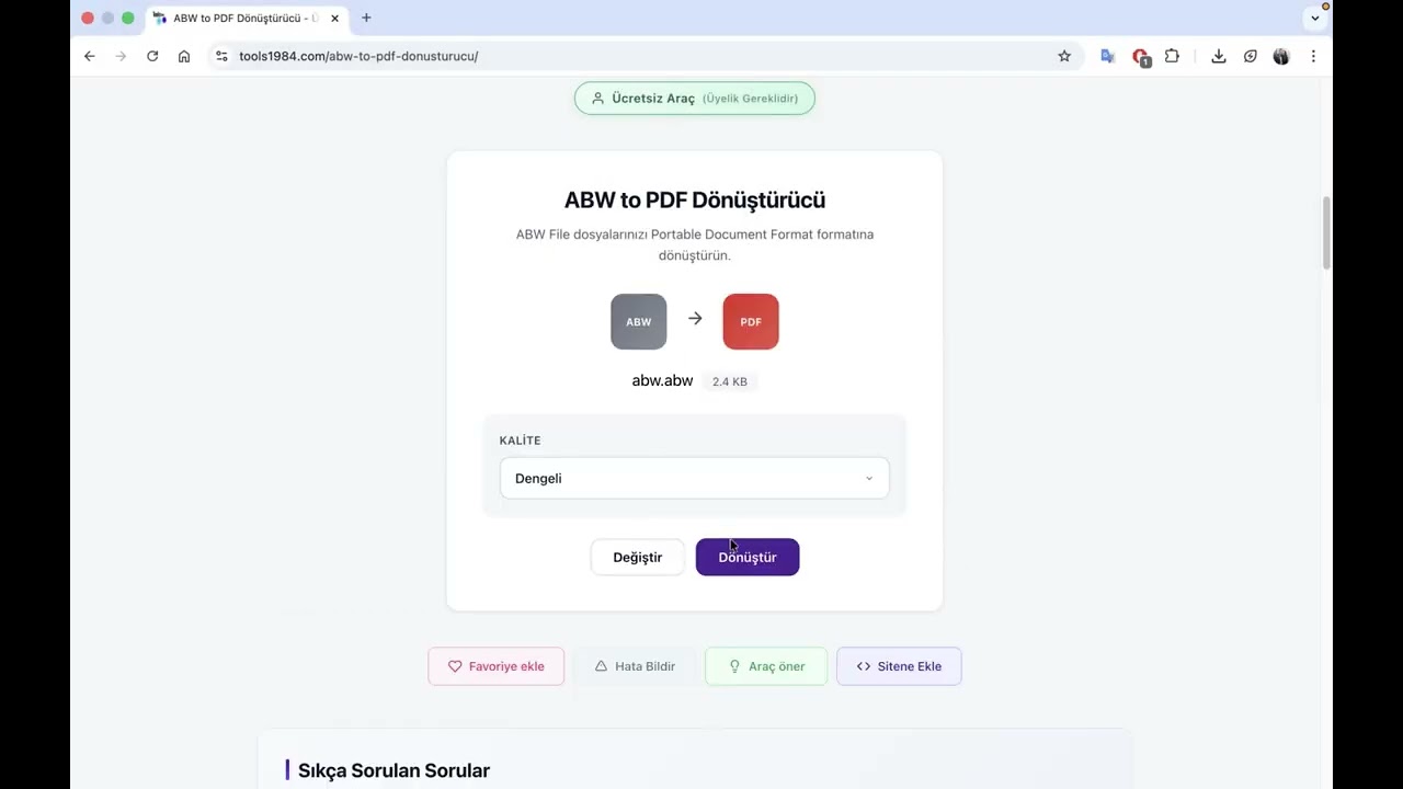 ABW to PDF Dönüştürücü | AbiWord Dosyalarını PDF Formatına Ücretsiz Çevirin