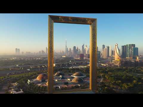 View of dubai frame landmark during the sun