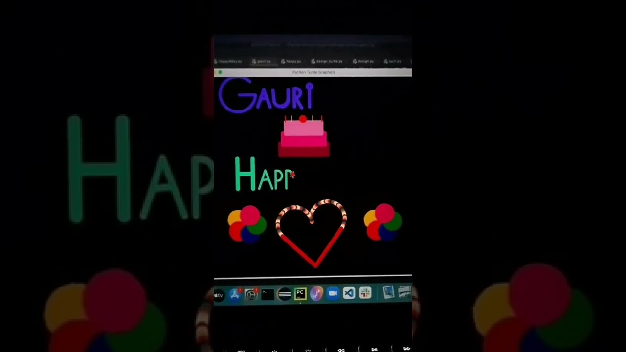 Happy Birthday Using Python Turtle 🐢 Graphics 💫