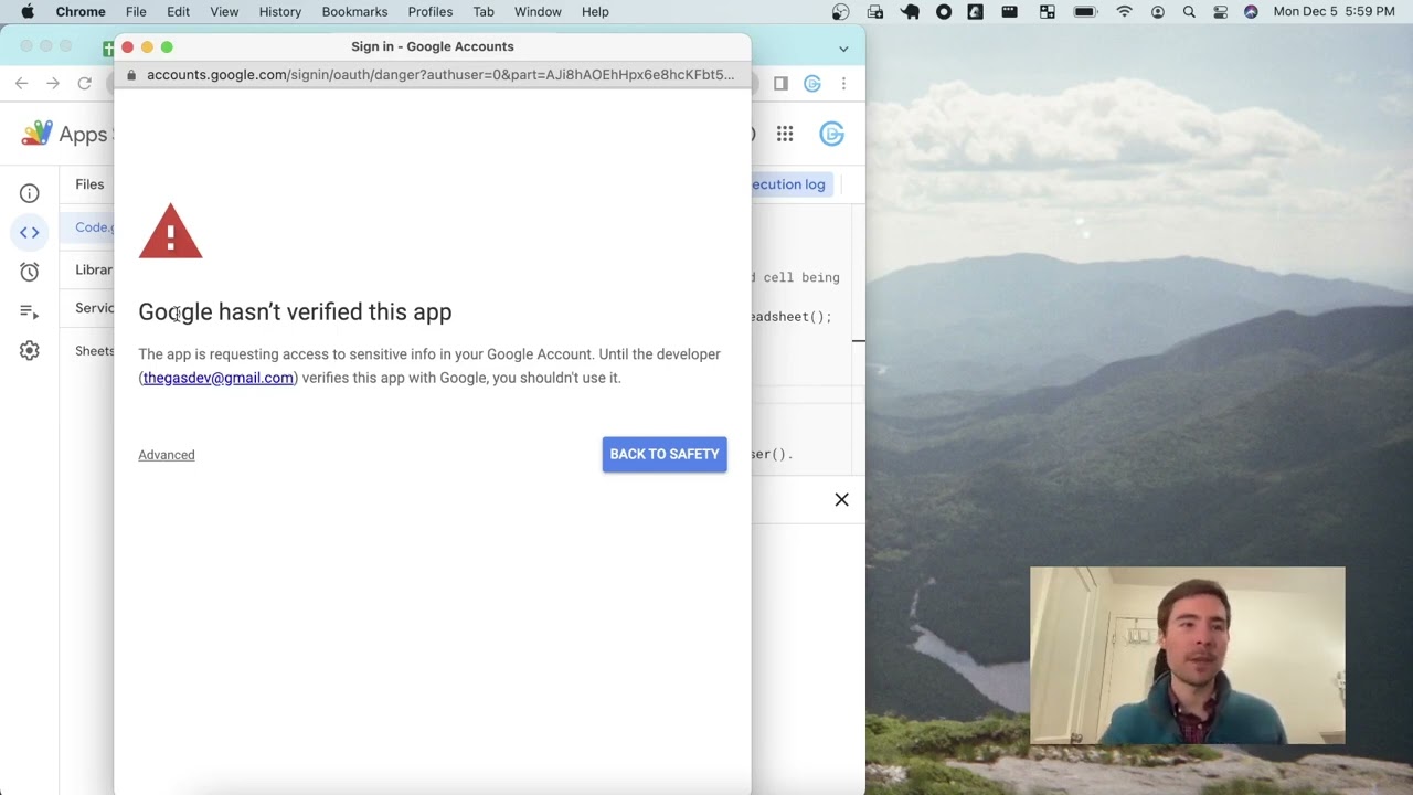 I'm stuck. Google Authorization Required?