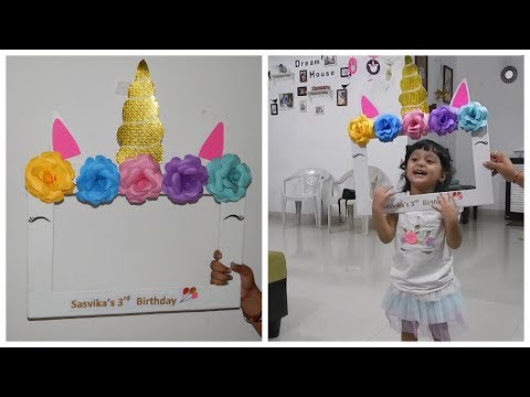 Unicorn Selfie Photo Frame for Birthday party | Selfie photo frame