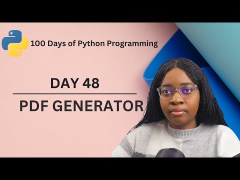 PDF Generator | 100 Days of Python Programming | Day-48