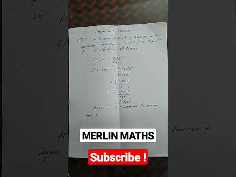 Homogeneous Function definition / Merlinmaths / shorts / definition of homogeneous function