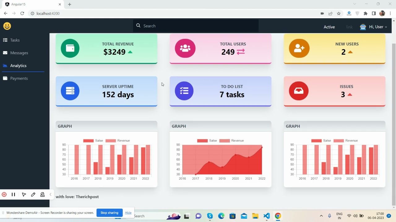 Free Responsive Admin Dashboard Template Angular 15