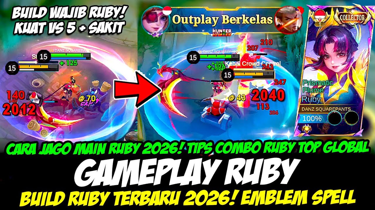 CARA JAGO MAIN RUBY 2026❗TIPS RUBY SAKIT + KUAT DI LANE❗BUILD RUBY TERBARU 2026❗GAMEPLAY RUBY EXP
