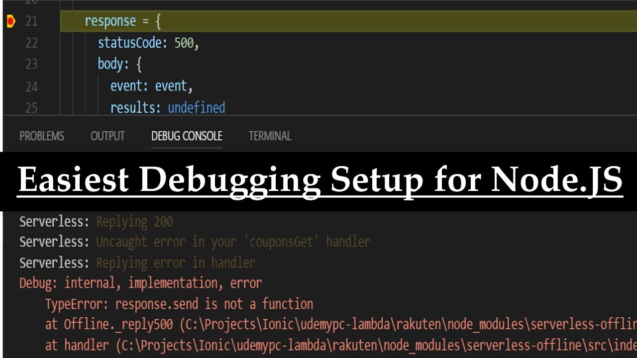 Working Breakpoints Node.js Debugging Visual Studio Code VSC