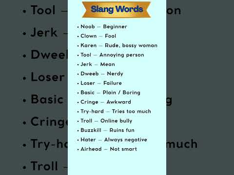 Slang Words Part-II #shorts #englishlearning #slang