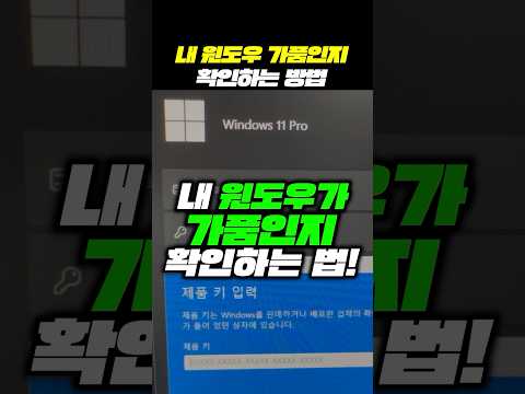 (저장꿀팁) 내 컴퓨터 윈도우가 가품일수도 있다고??