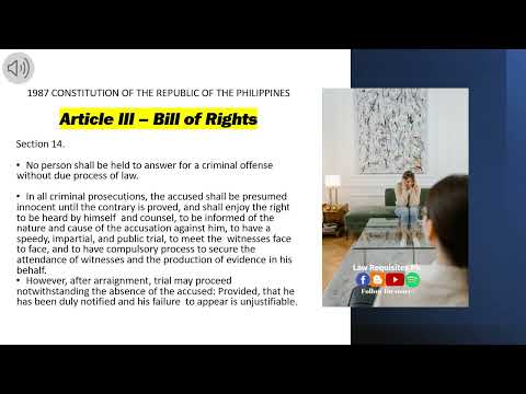 Article 3, Section 14, Bill of Rights of the 1987 Philippines Constitution | Audio Codals #shorts