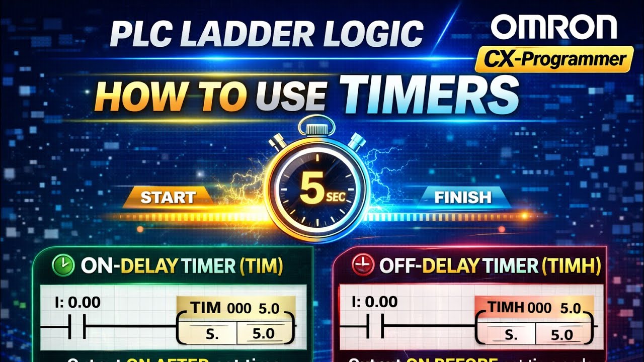 General vs Retentive Timer in Omron PLC | CX-Programmer Timer Explained