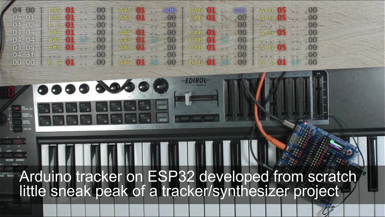 Arduino tracker on ESP32 developed from scratch - little sneak peak of a tracker/synthesizer project