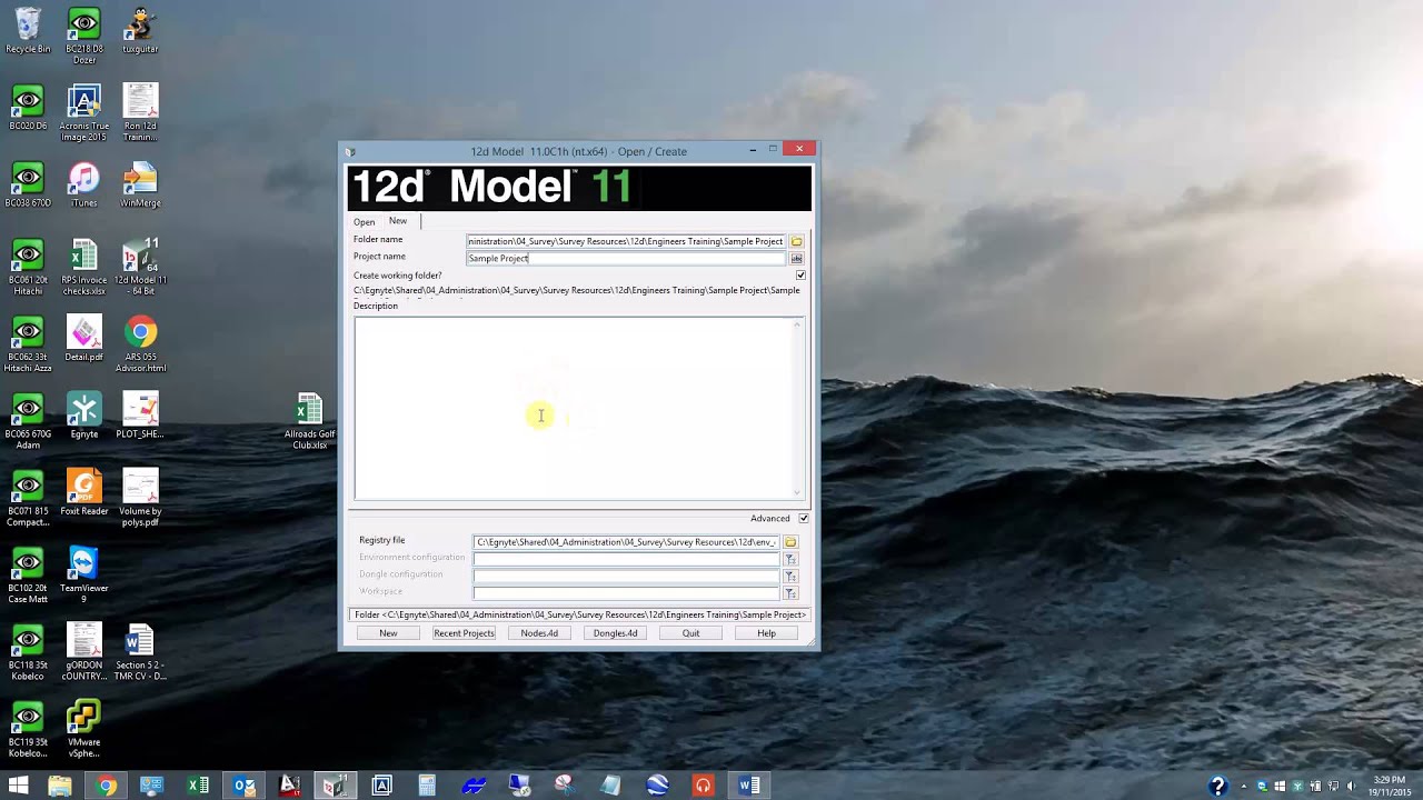 Creating a New Project in 12d Model