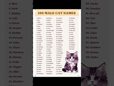 100 cats name. all male cat name