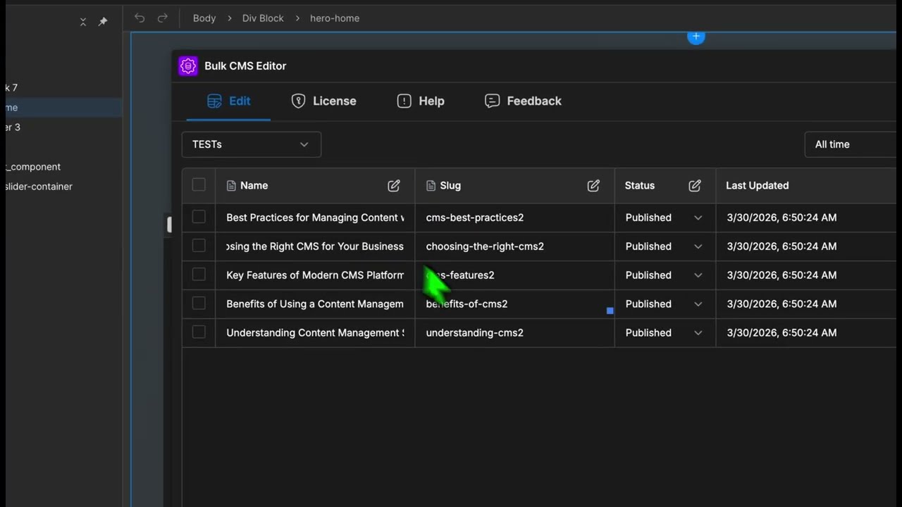 Bulk CMS editor