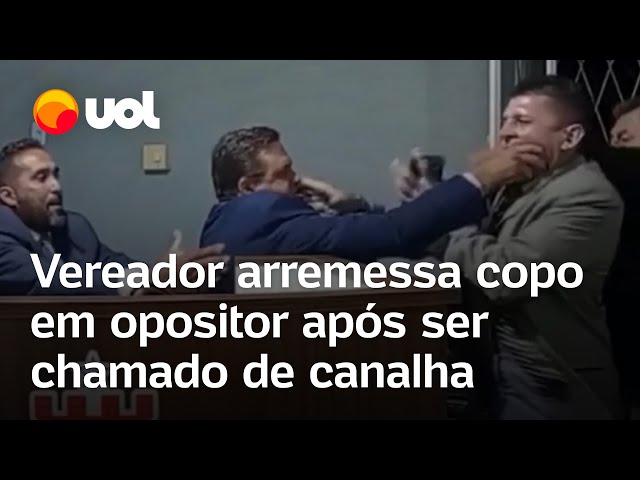 Briga na Câmara do PI: vereador arremessa copo e parte para agressão