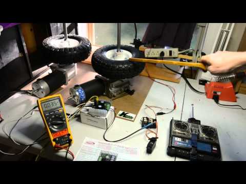 Krill Labs - 2x32 amp Sabertooth Driving 2 Jazzy Wheel Chair Motors w/ RC