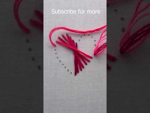 Super Easy Heart Embroidery Tutorial for Beginners #shorts #youtubeshorts #crafts&embroidery