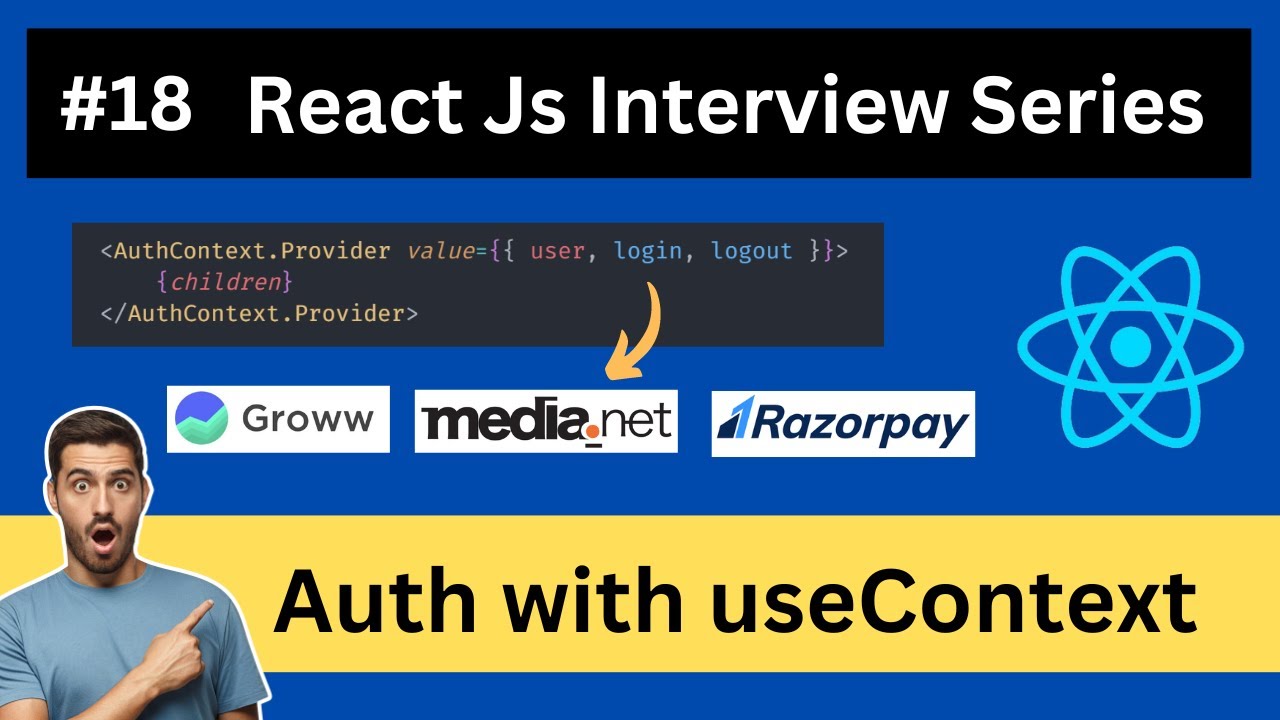 #18 React Js Challenge Day 18 | Auth in React Js using useContext