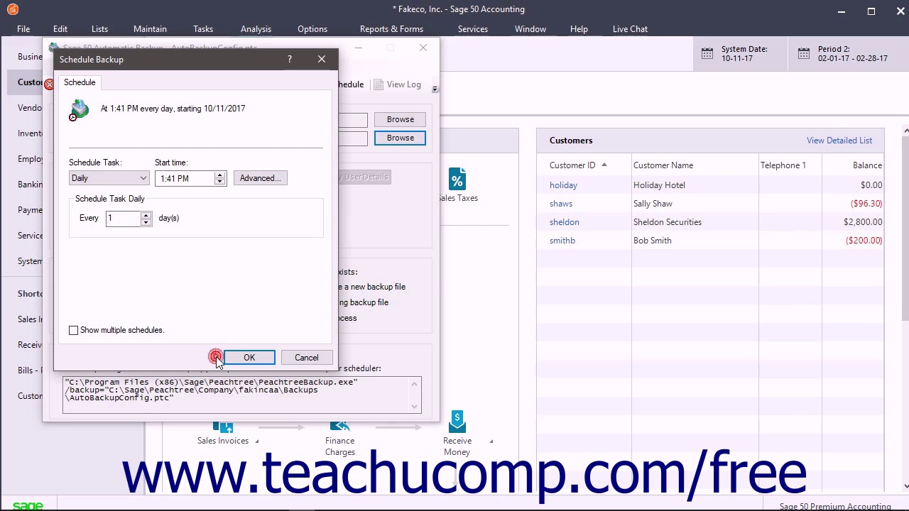 Sage 50 2018 Tutorial Configuring Automatic Backups Sage Training