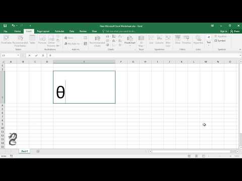 How to insert Theta Symbol in Excel