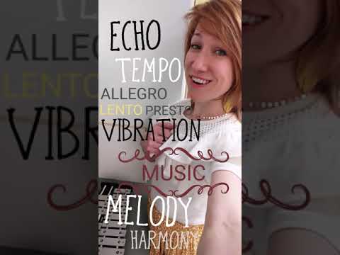 Music VOCABULARY Review: Echo, tempo, allegro, lento, presto, music, melody, harmony, vibration
