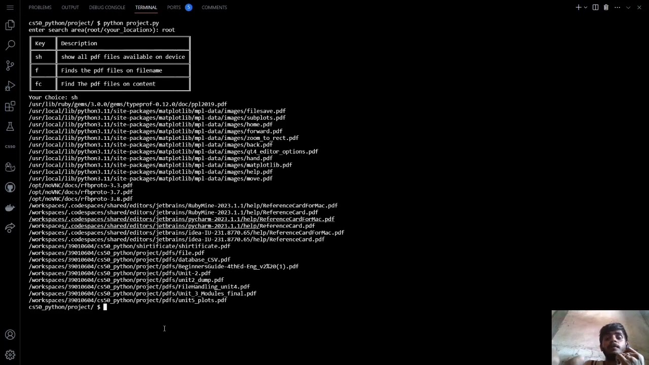 CS50P 2023 - FINAL PROJECT (PDF SEARCHER)