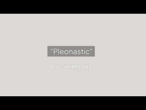 How to Pronounce Pleonastic | Definition and Sentence