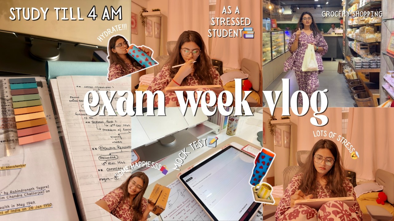 Study vlog💻📚Most productive days in my life🙇‍♀️:final weeks for the exam 😖