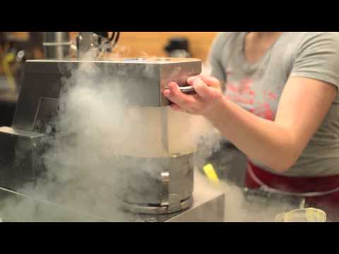 Making nitrogen ice cream at Smitten in San Francisco