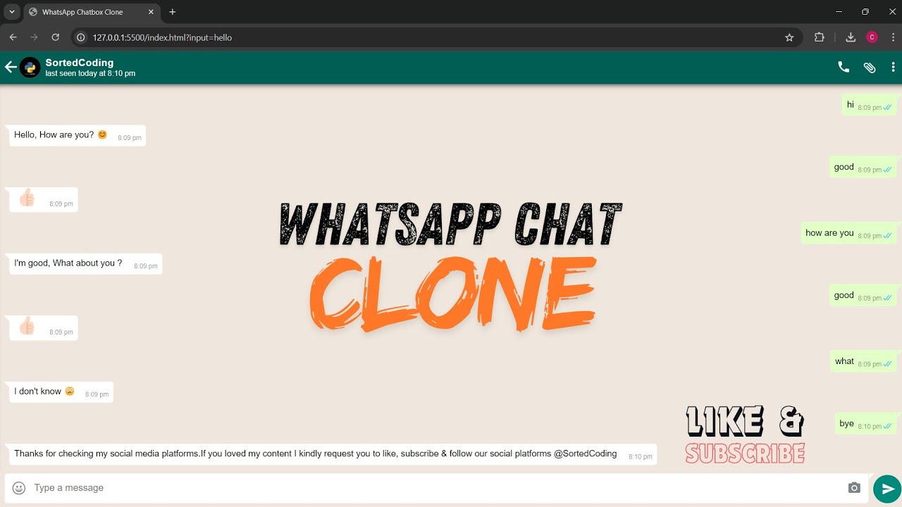 Build WhatsApp Chatbot Clone | HTML, CSS, JS Tutorial