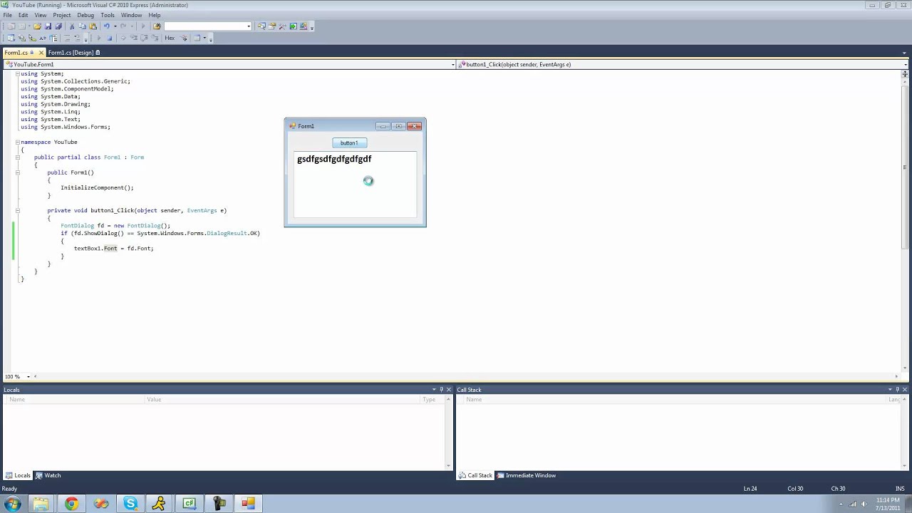 C# Beginners Tutorial - 83 - FontDialog