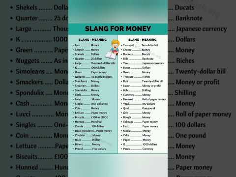 Slang Words for Money | Learn English with Nancy