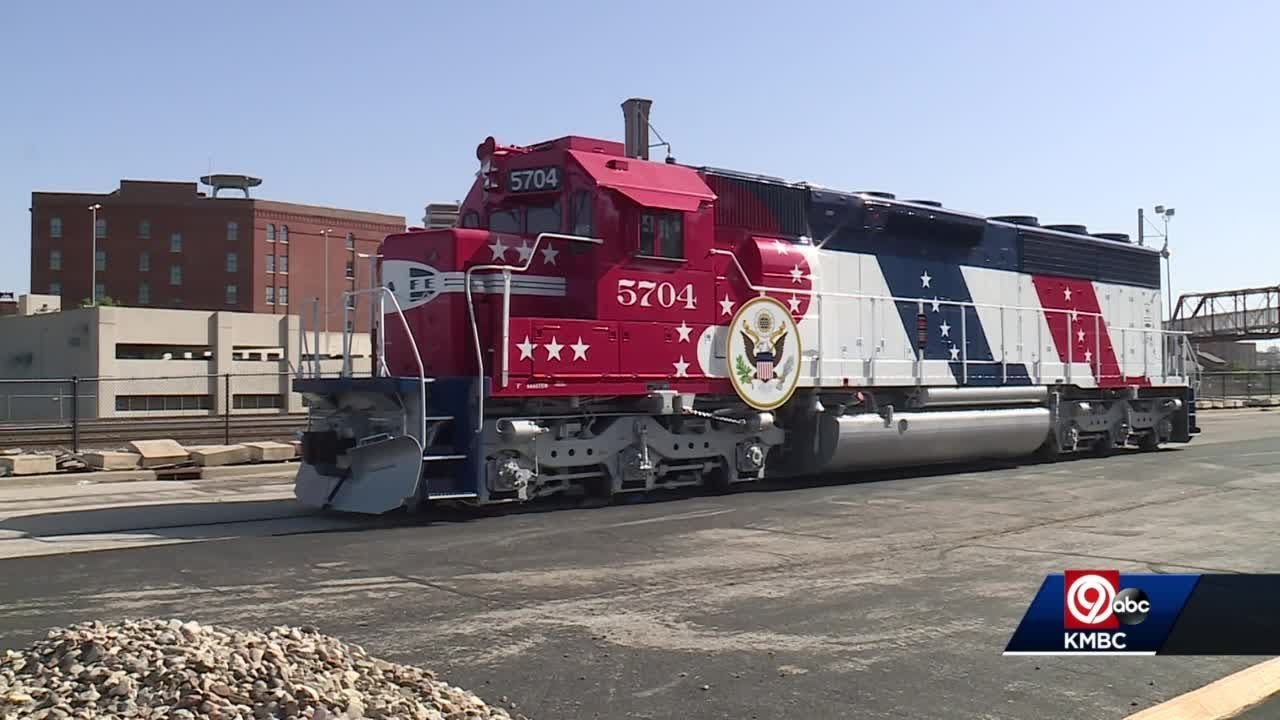 Historic, colorful locomotive on display at Union Station