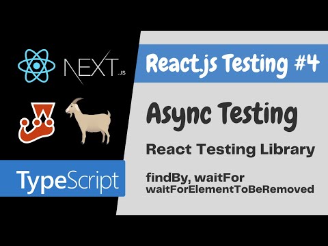 React Async Testing using React Testing Library for Beginners: React.js Testing Tutorial #4
