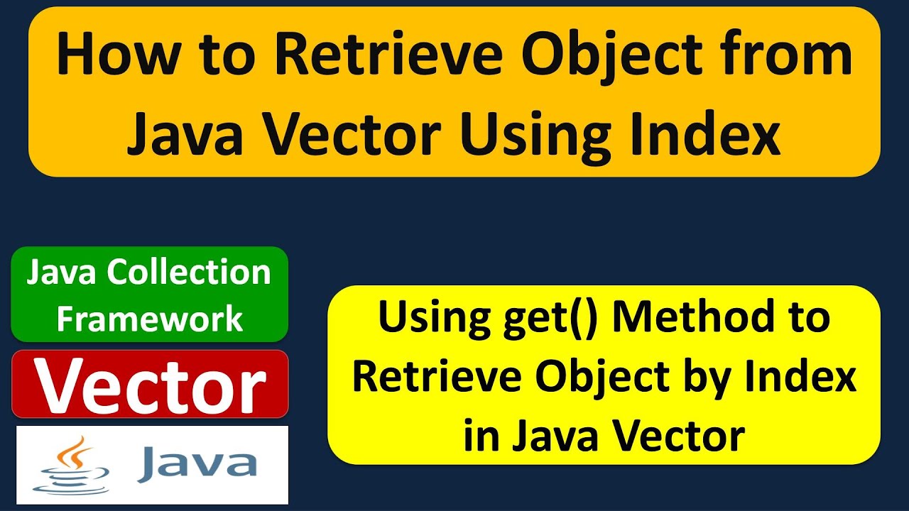 How to Retrieve Object from Java Vector Using Index | Vector (Get Object)