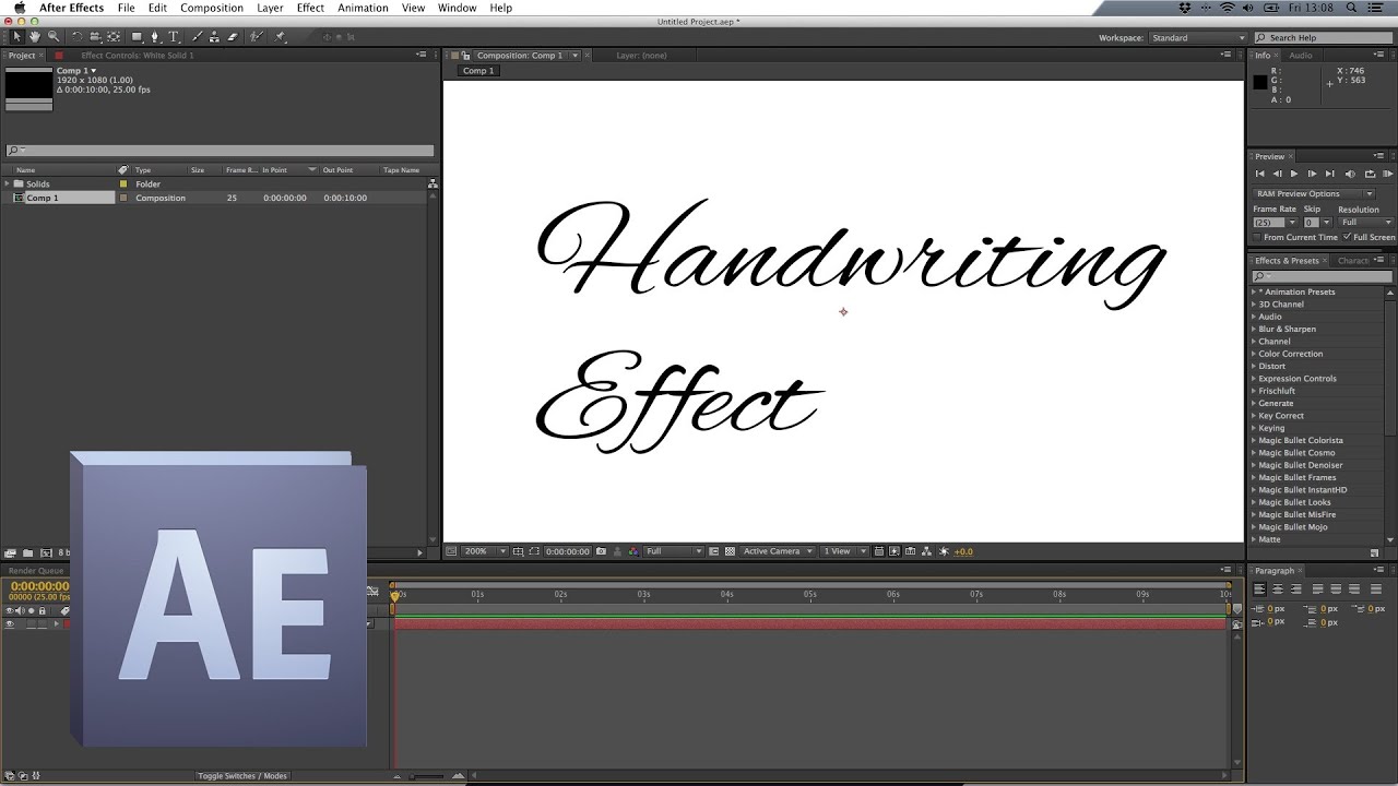 Easy Animated Handwriting in After Effects CS6