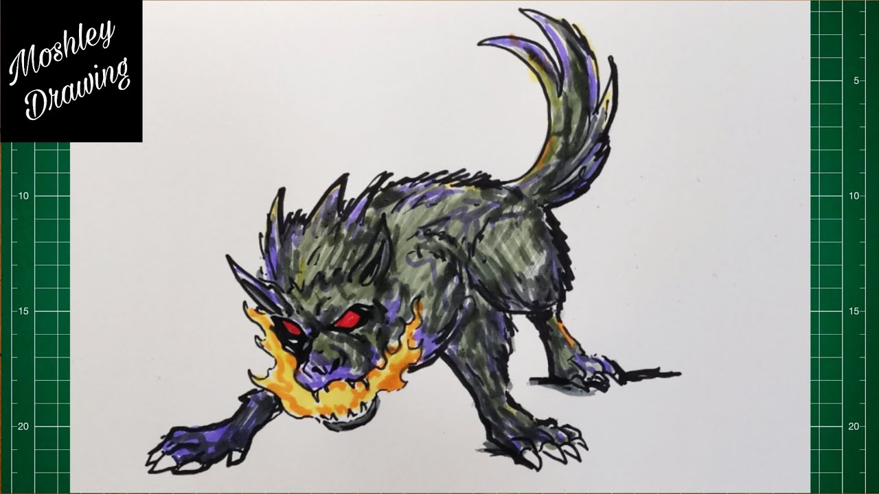 How to Draw a Hellhound step by step