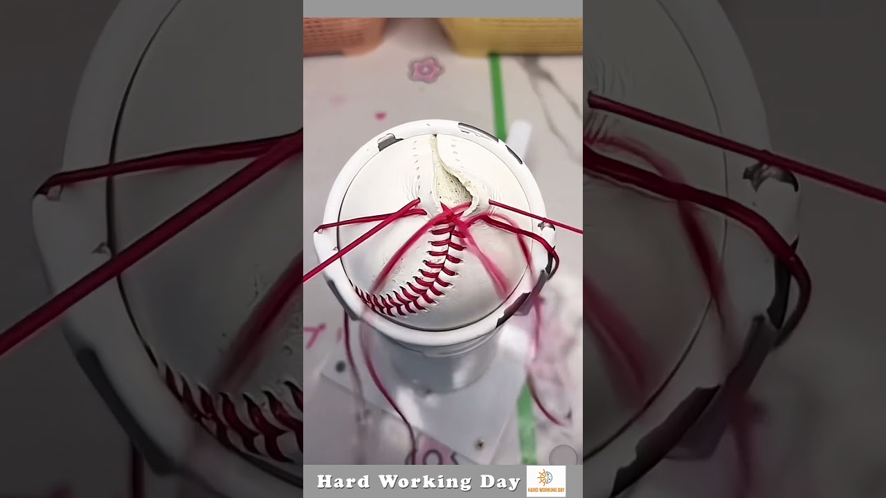 The Process Of Stitching The Hardball