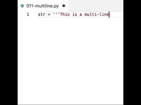 Use tripple quotes ''' to create a multi-line string in Python.