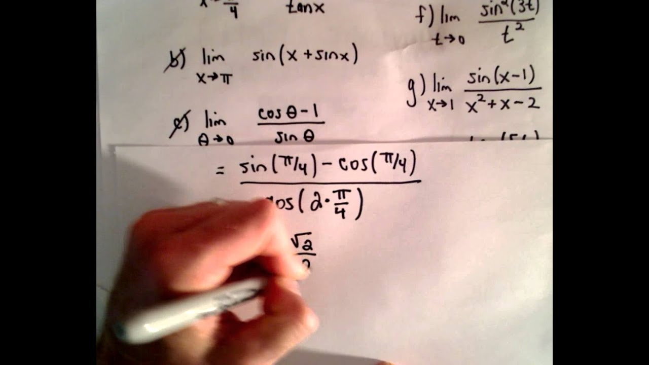 Limit Problems with Trig , Part 2