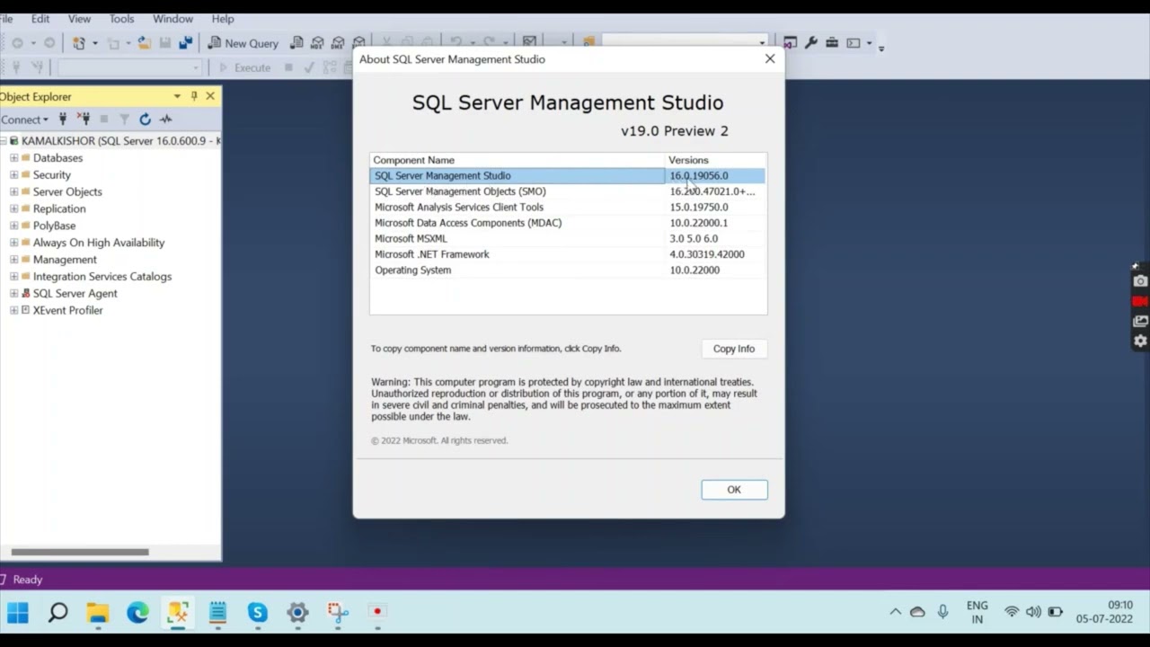 How to find SSMS & SQL Server version & edition