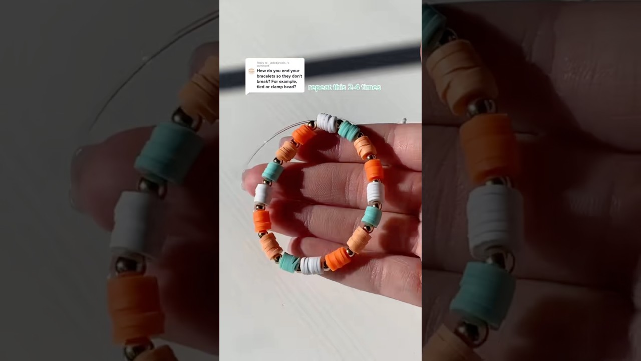 TUTORIAL || HOW TO TIE CLAY BEAD BRACELETS 💌⭐️💘 #tutorial #claybead #bracelet #smallbuisness