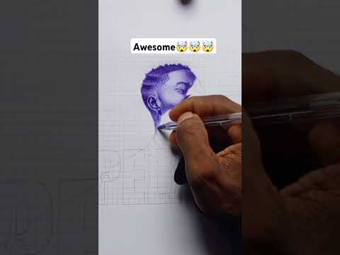 Realistic Portrait Drawing with Ballpoint Pen