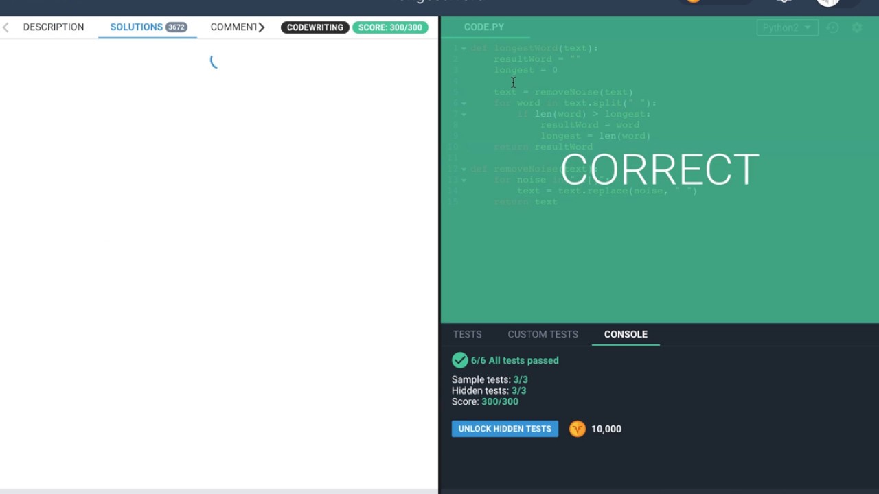 LongestWord - Codefights - Python