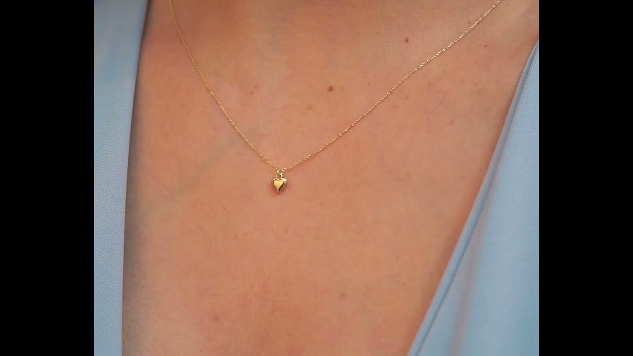 MINIMALIST DESIGN SACRED HEART NECKLACE, 14K SOLID GOLD DAINTY HEART NECKLACE,