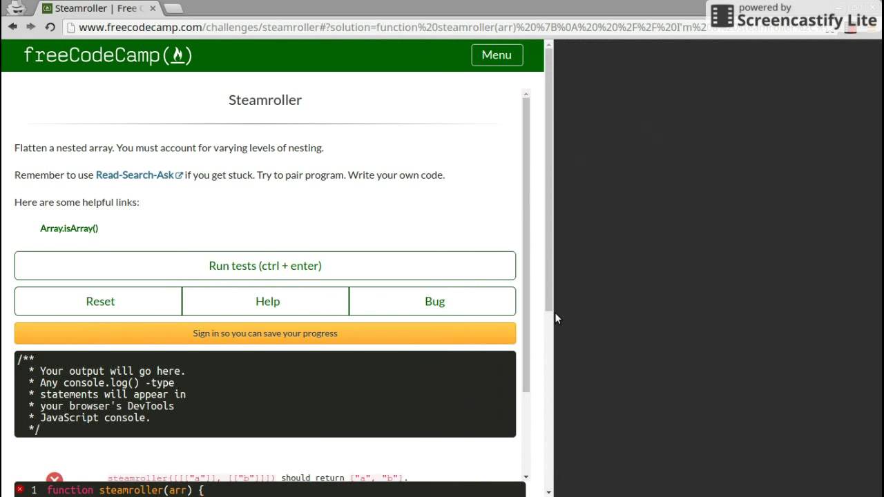 [Walkthrough] - STEAMROLLER | FCC Intermediate Algorithms