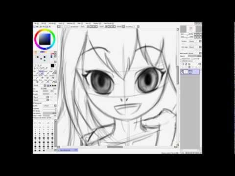 Beginner's Tutorial 1 - SAI Drawing Process - Sketch Video Lecture ...