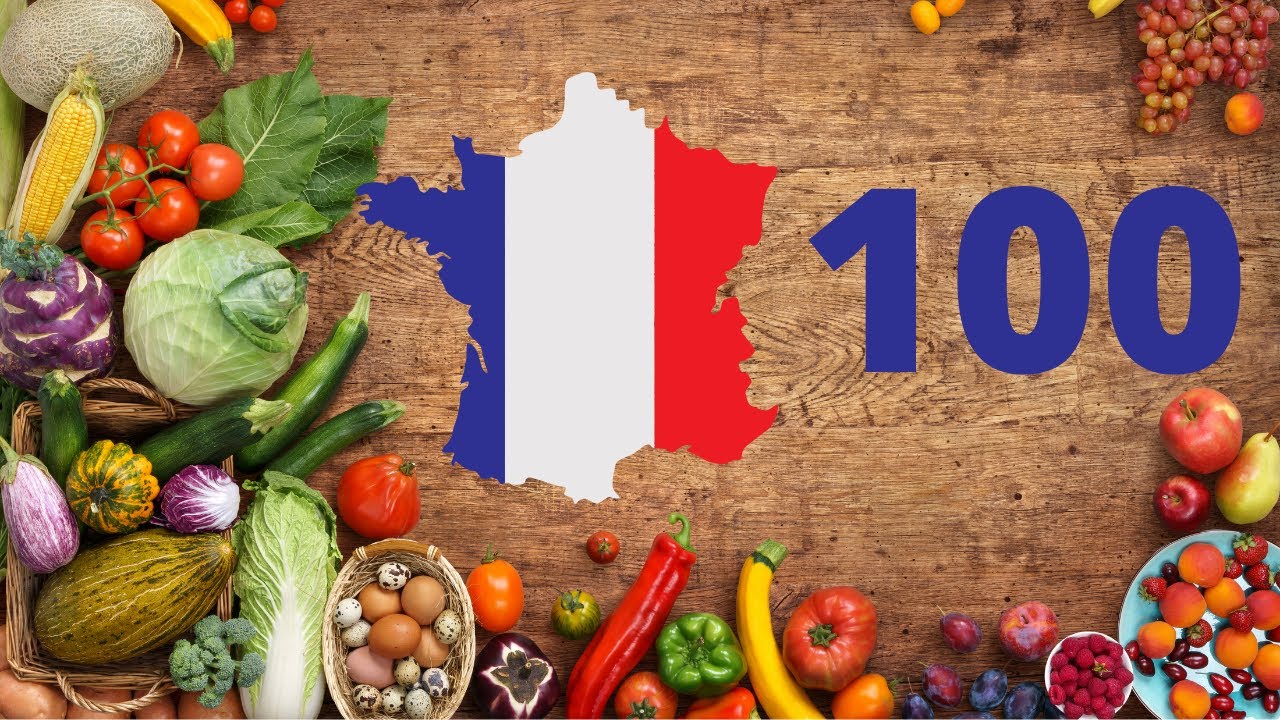 100 French words - FOOD (vocabulary) - French words with food in pictures