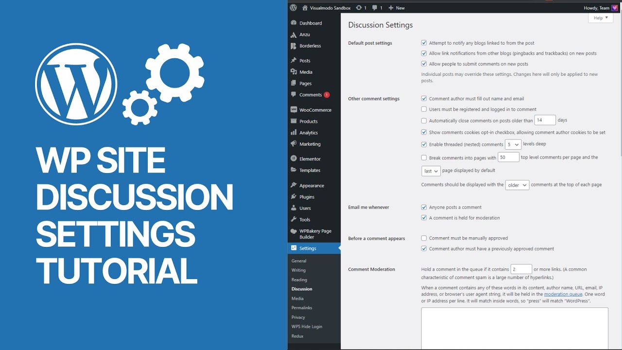 Beginners Guide To WordPress Discussion Settings - WP Comments Options Edit & Customize 💬