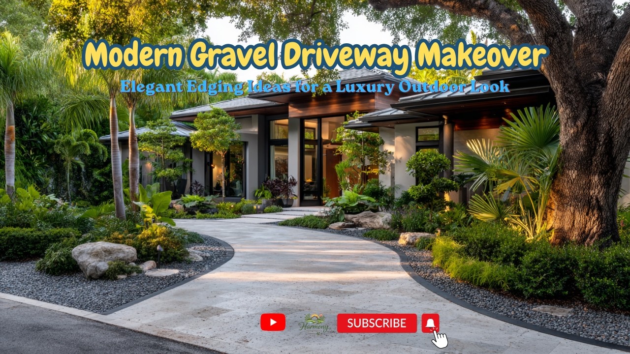 ✨ Modern Gravel Driveway Makeover 🚗 Elegant Edging Ideas for a Luxury Outdoor Look 🌿